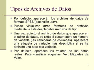 INTRODUCCION estudios descriptivos spss 2005 | PPT | Databases ...