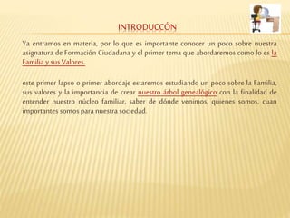 Introduccón tema la_familia | PPTX