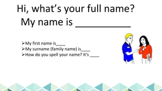 introduce-yourself for kids grades fifth | PPT