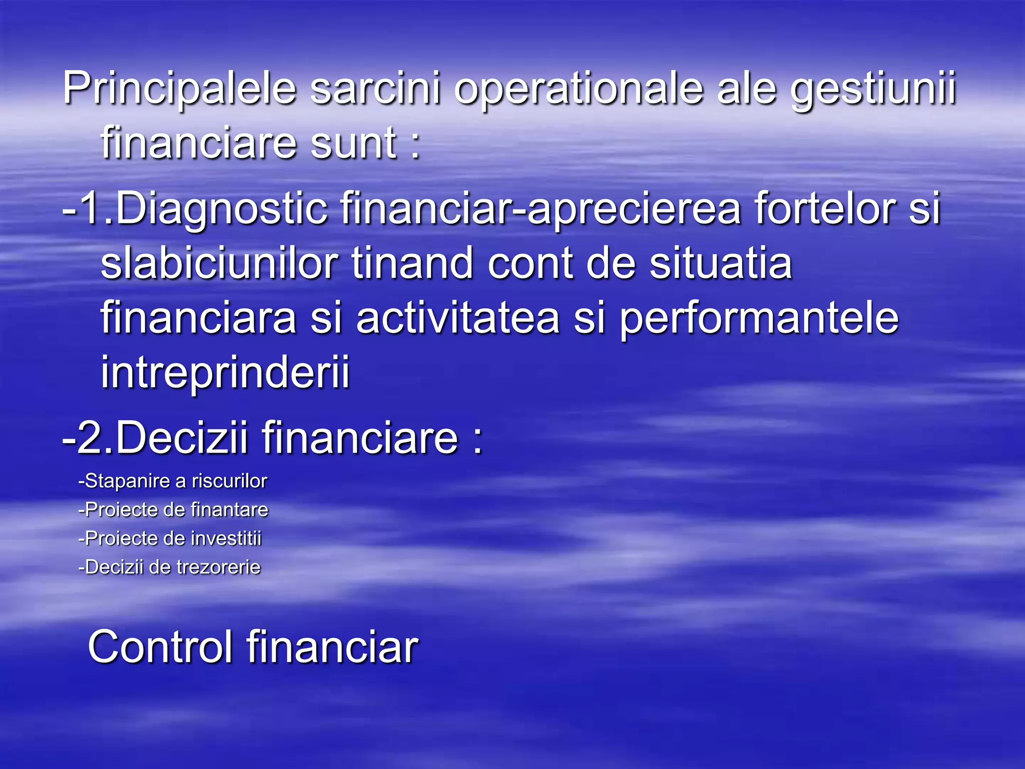 Introducere in managementul financiar | PPT