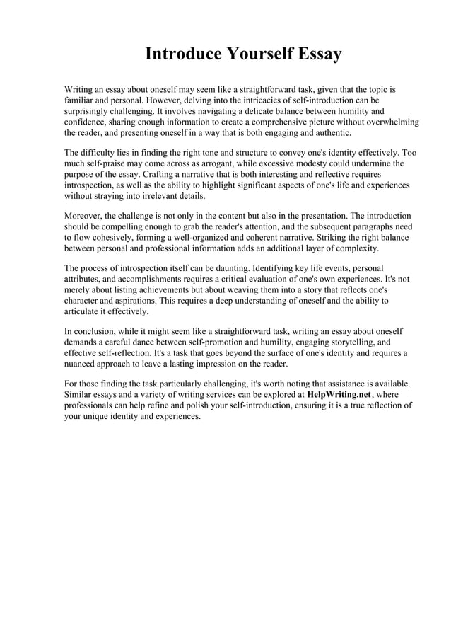 Introduce Yourself Essay.pdf | Free Download