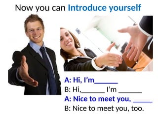INTRODUCE YOURSELF induction for beginners | PPTX