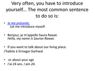 Introduce yourself in french | PPTX