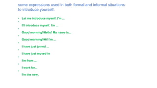 Introduciing yourself | PPTX | Resume Writing and Advice | Job Search