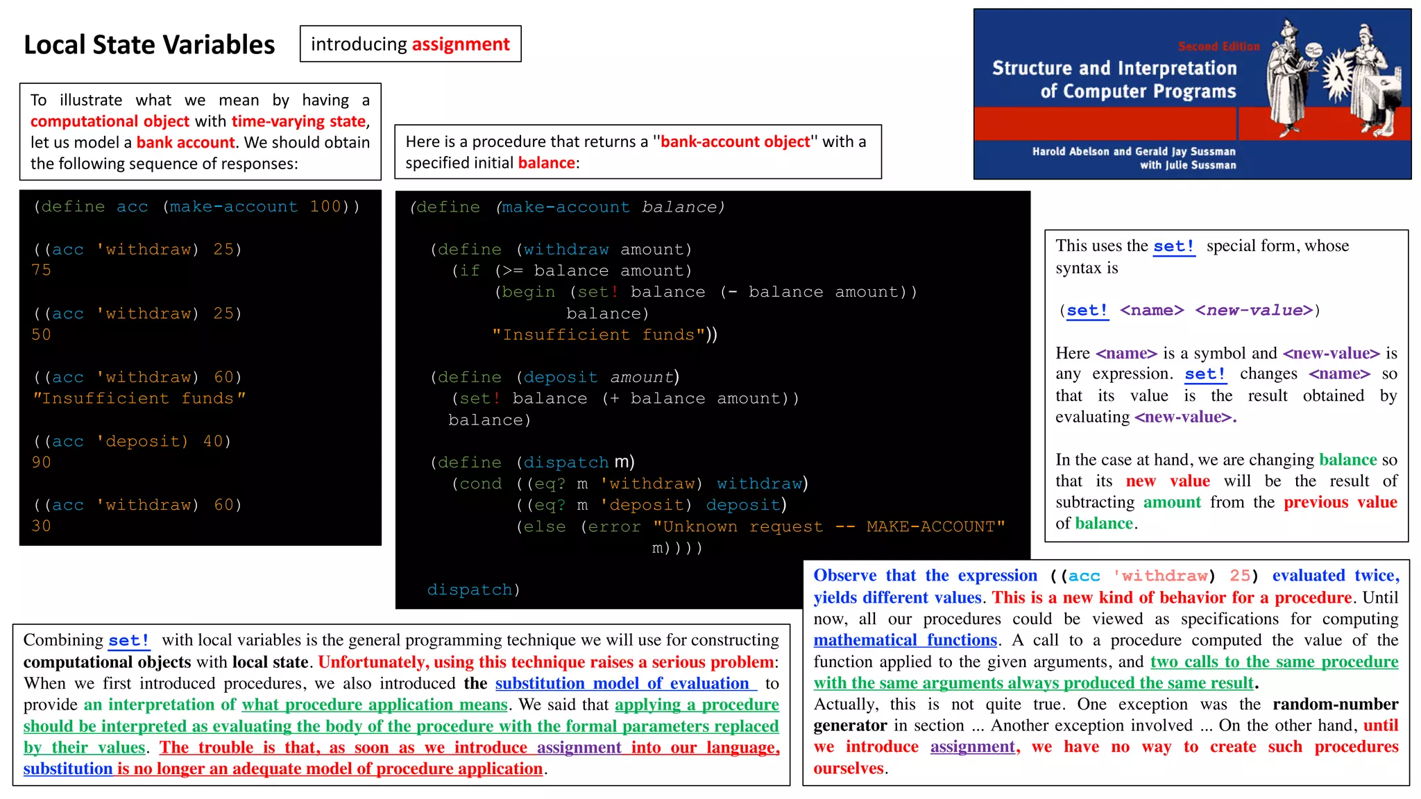 Introducing Assignment Invalidates The Substitution Model Of Evaluation And Violates Referential