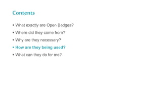 What are Open Badges? | PPTX | Technology & Computing