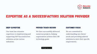 The Ultimate Guide to Implementing SAP SuccessFactors Services | Rolling Arrays | PPT