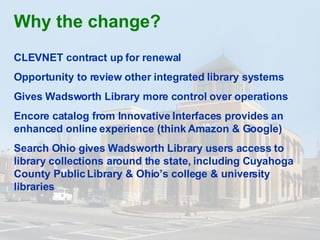 Introducing Wadsworth Library's new online catalog | PPT