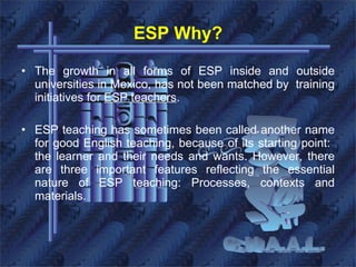 Introducing a course in esp esp session 1 | PPT