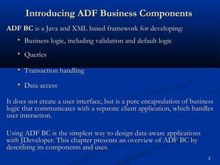 Introducing adf business components | PPT