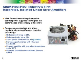 Linear Isolators with Analog Devices iCoupler Technology | PPTX