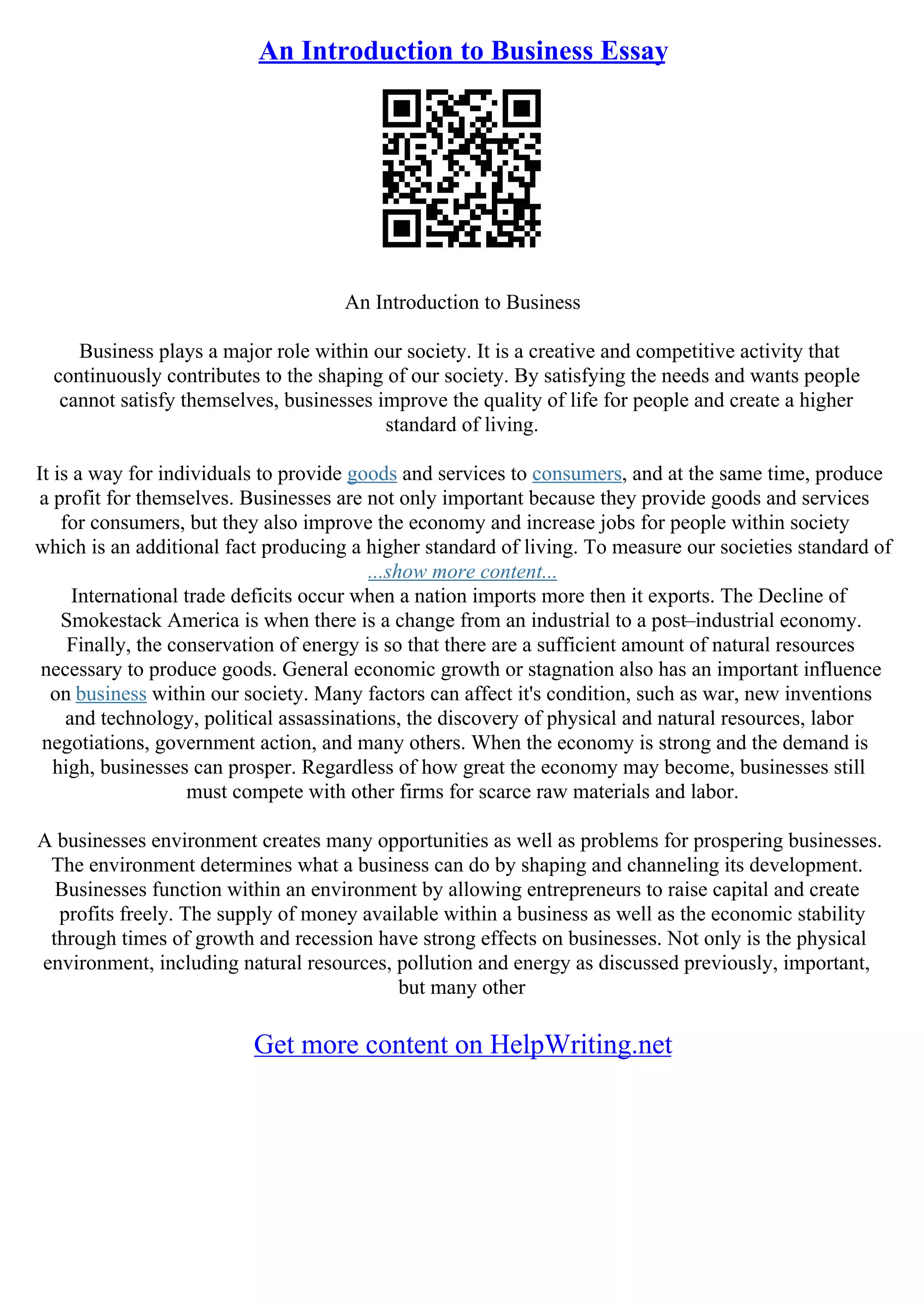 Introducing An Essay | PDF