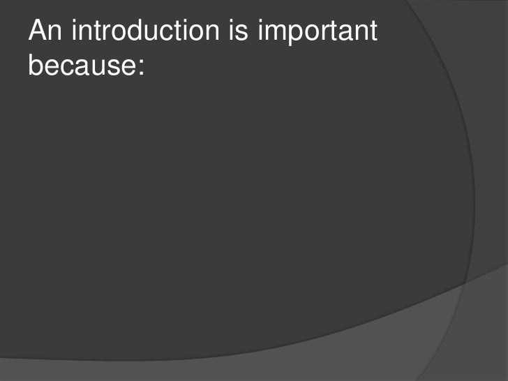 Introducing a presentation