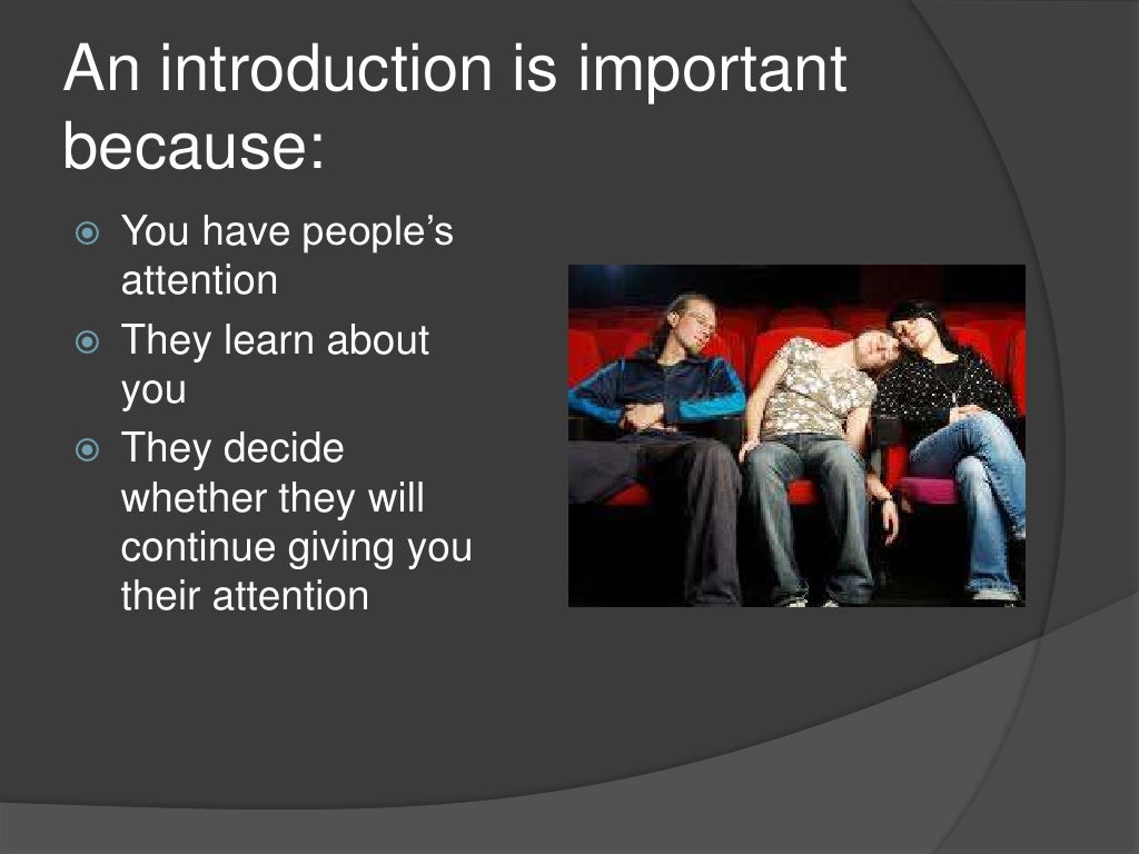 Introducing a presentation