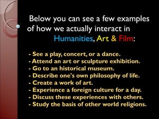 Introduction: Arts, Humanities, Film | PPT