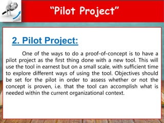 Introducing a tool into an organization | PPTX