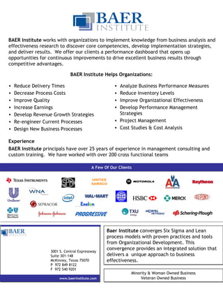 Introducing Baer Institute 2010 | PDF