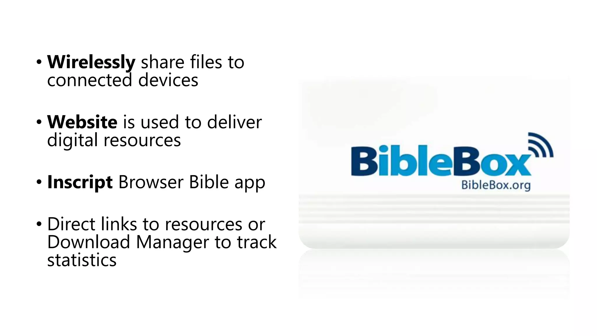 Introducing BibleBox | PPT