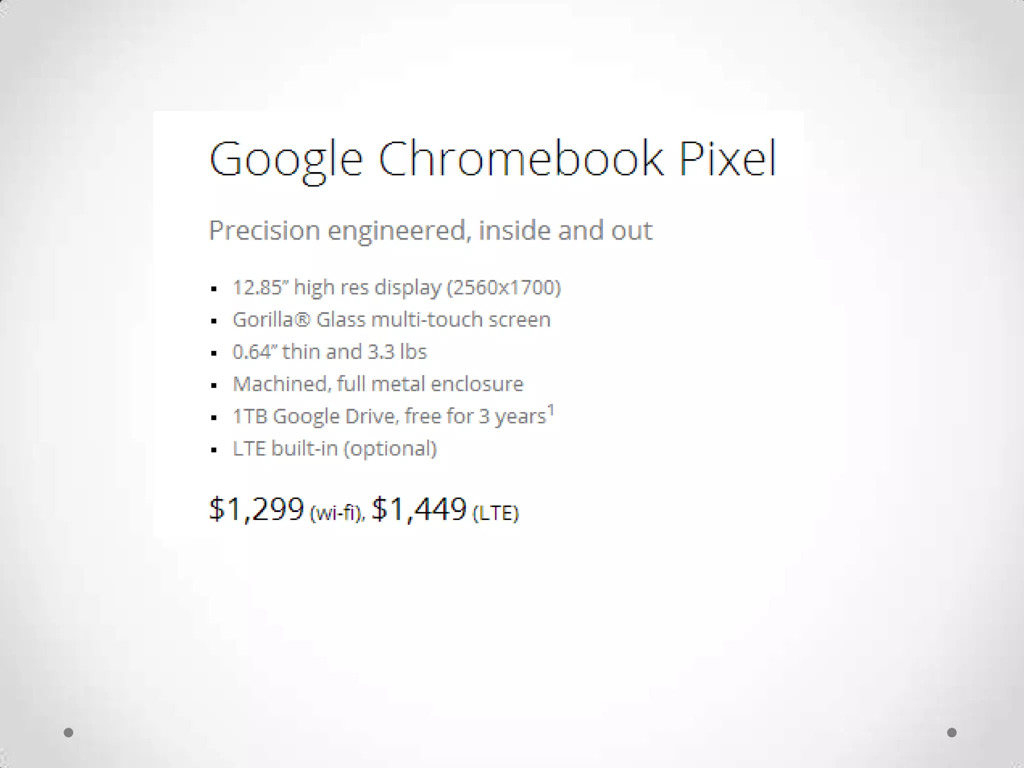 Introducing chrome book pixel (touch) | PPT