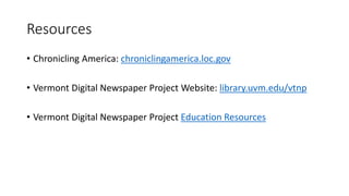 Introducing Chronicling America to Students | PDF