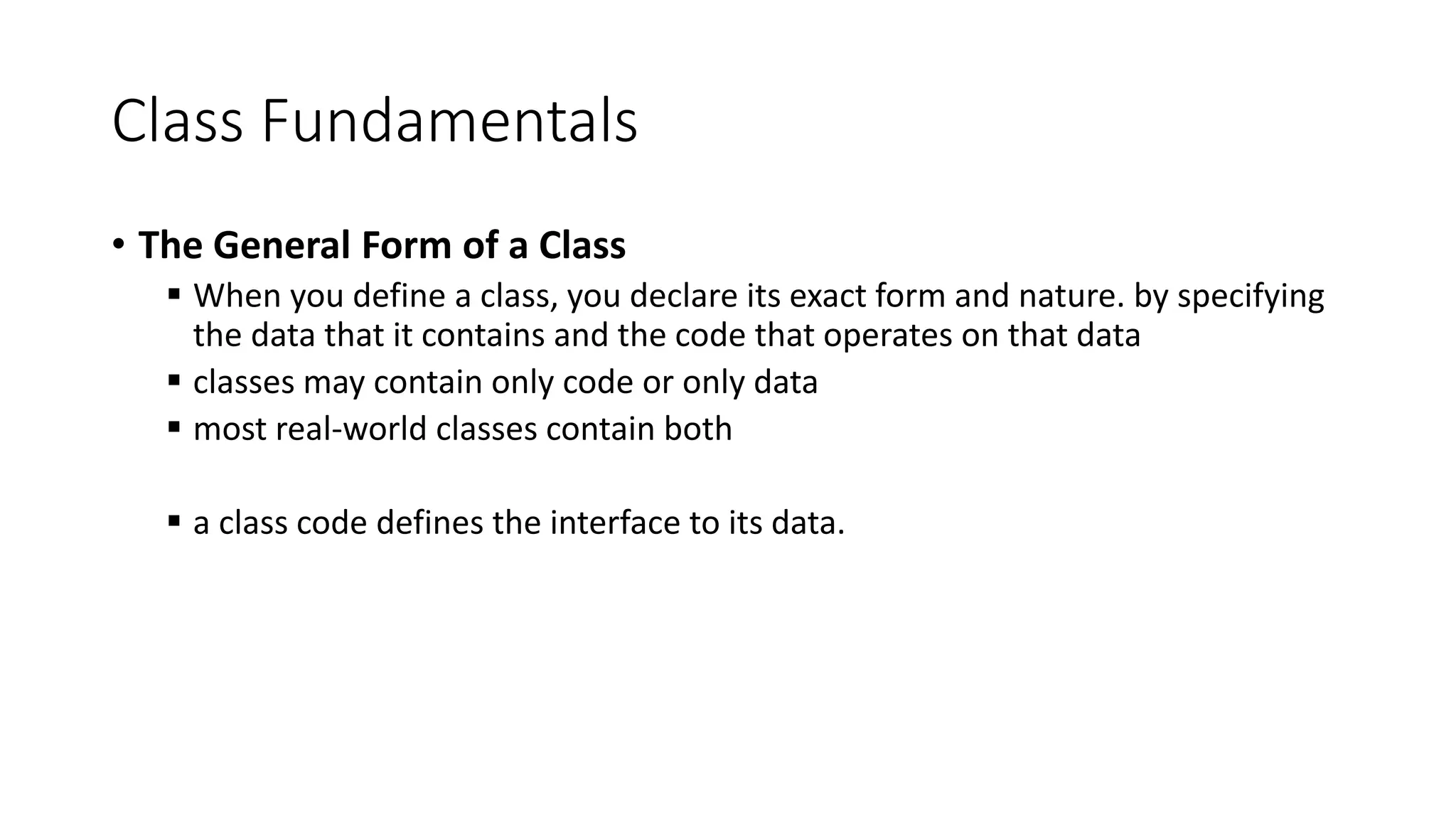 Introducing classes | PPT