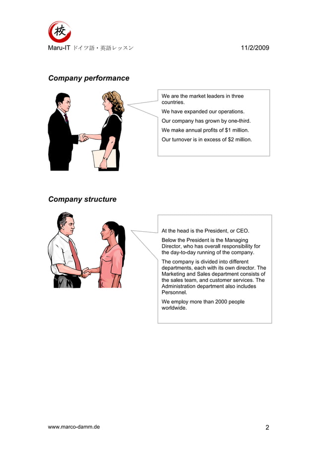 Talking about your company | DOC