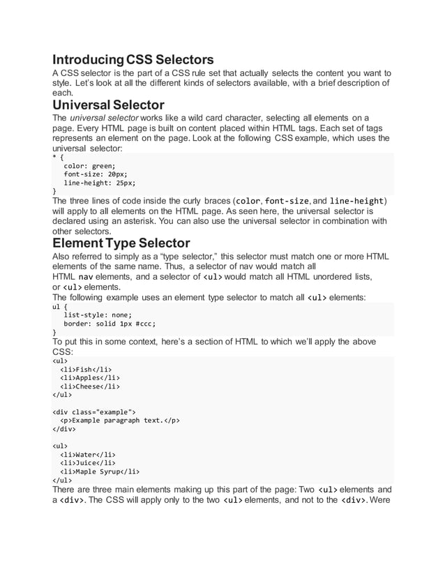 Introducing CSS Selectors.docx