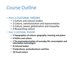 Introducing cultural studies course outline | PPT