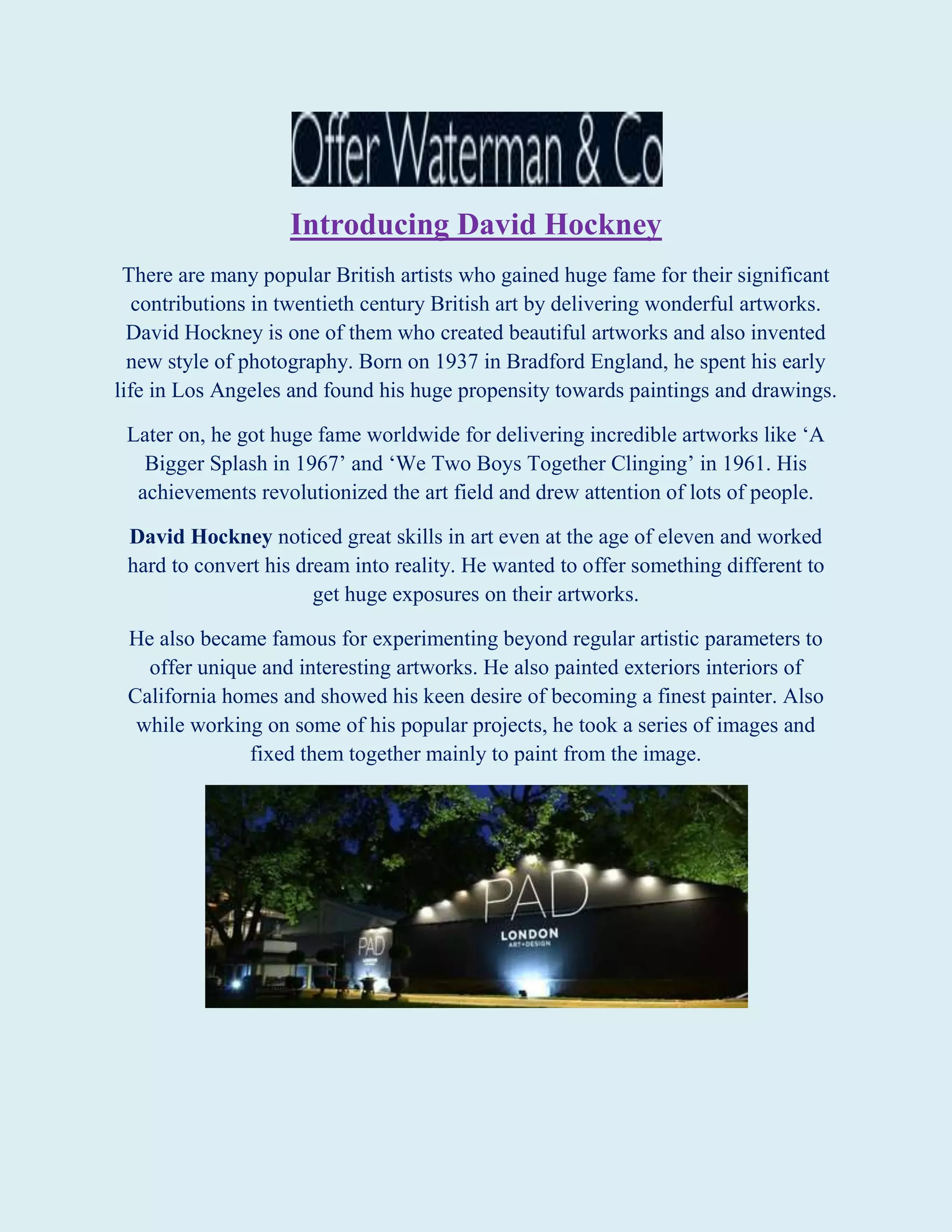 Introducing David Hockney | DOCX