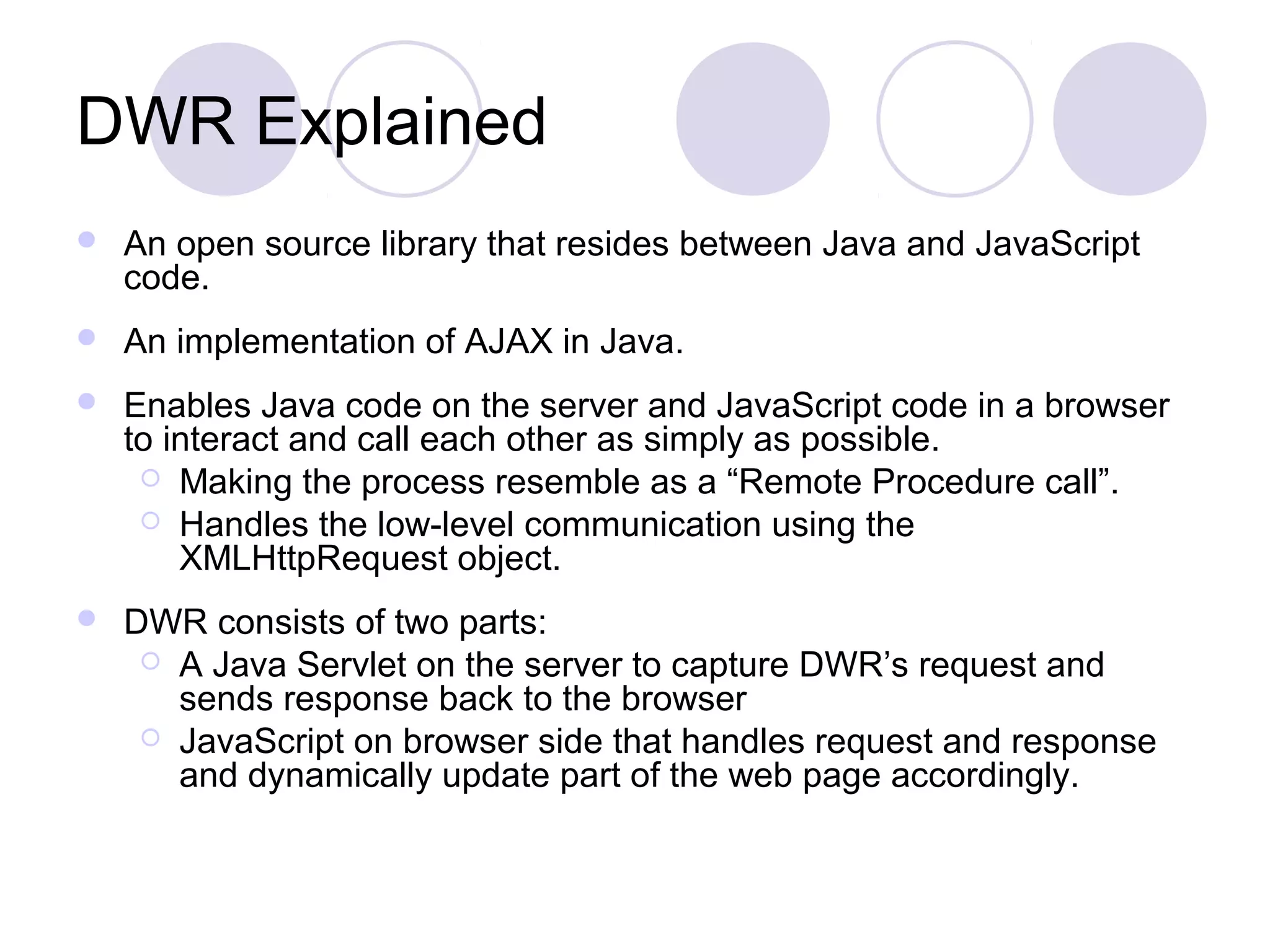 Introducing dwr (direct web remoting) | PPT Introducing dwr (direct web remoting) | PPT