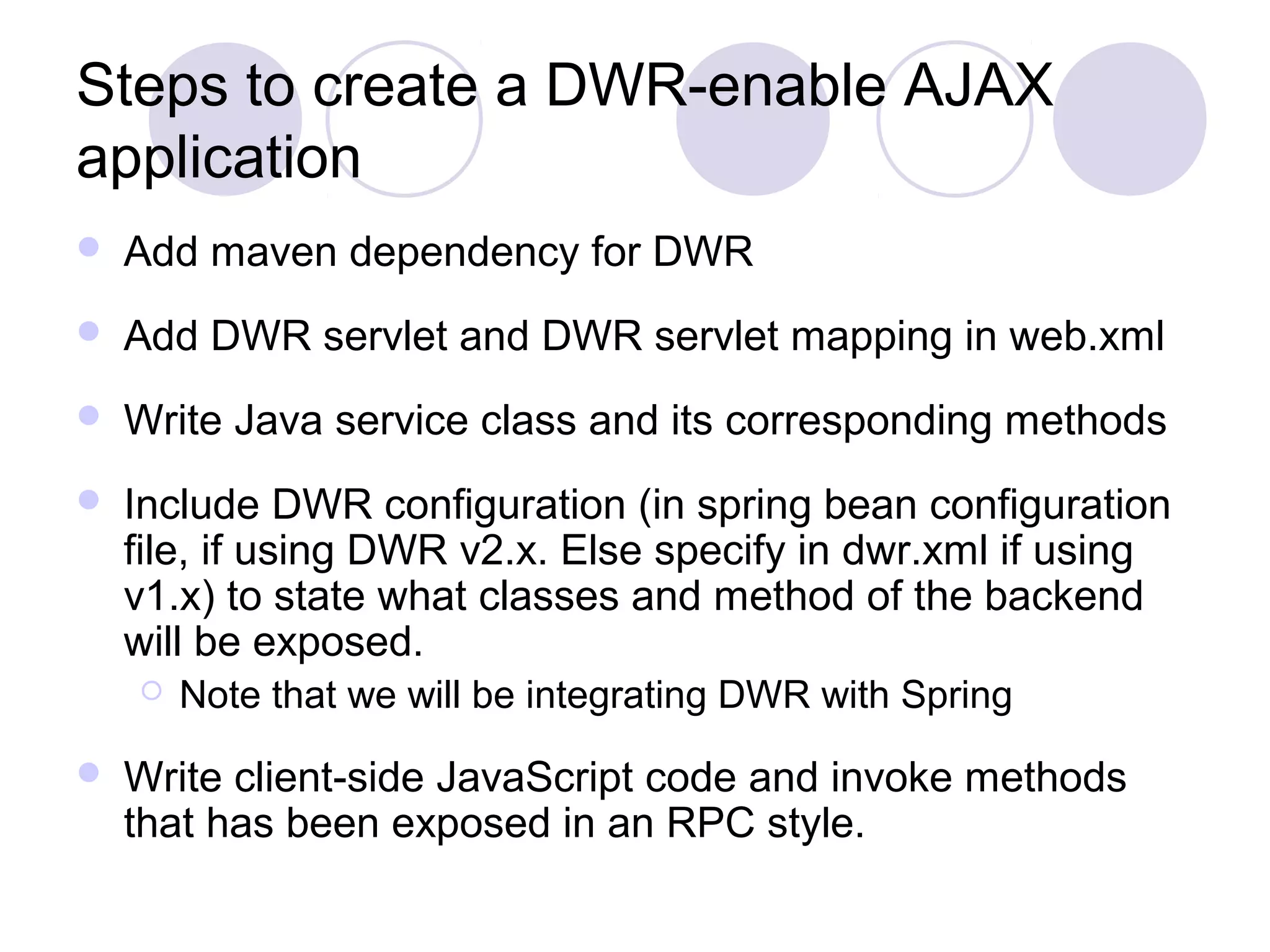 Introducing dwr (direct web remoting) | PPT Introducing dwr (direct web remoting) | PPT