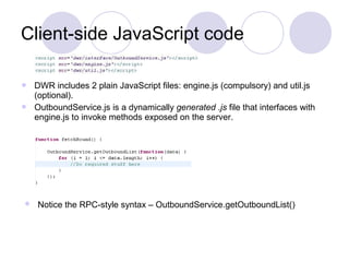 Introducing dwr (direct web remoting) | PPT | Web Design and HTML | Internet