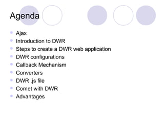 Introducing dwr (direct web remoting) | PPT | Web Design and HTML | Internet