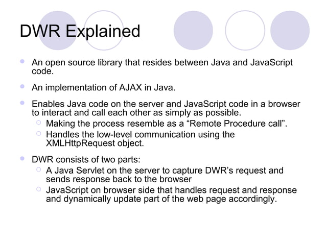 Introducing Dwr Direct Web Remoting Ppt Web Design And Html Internet