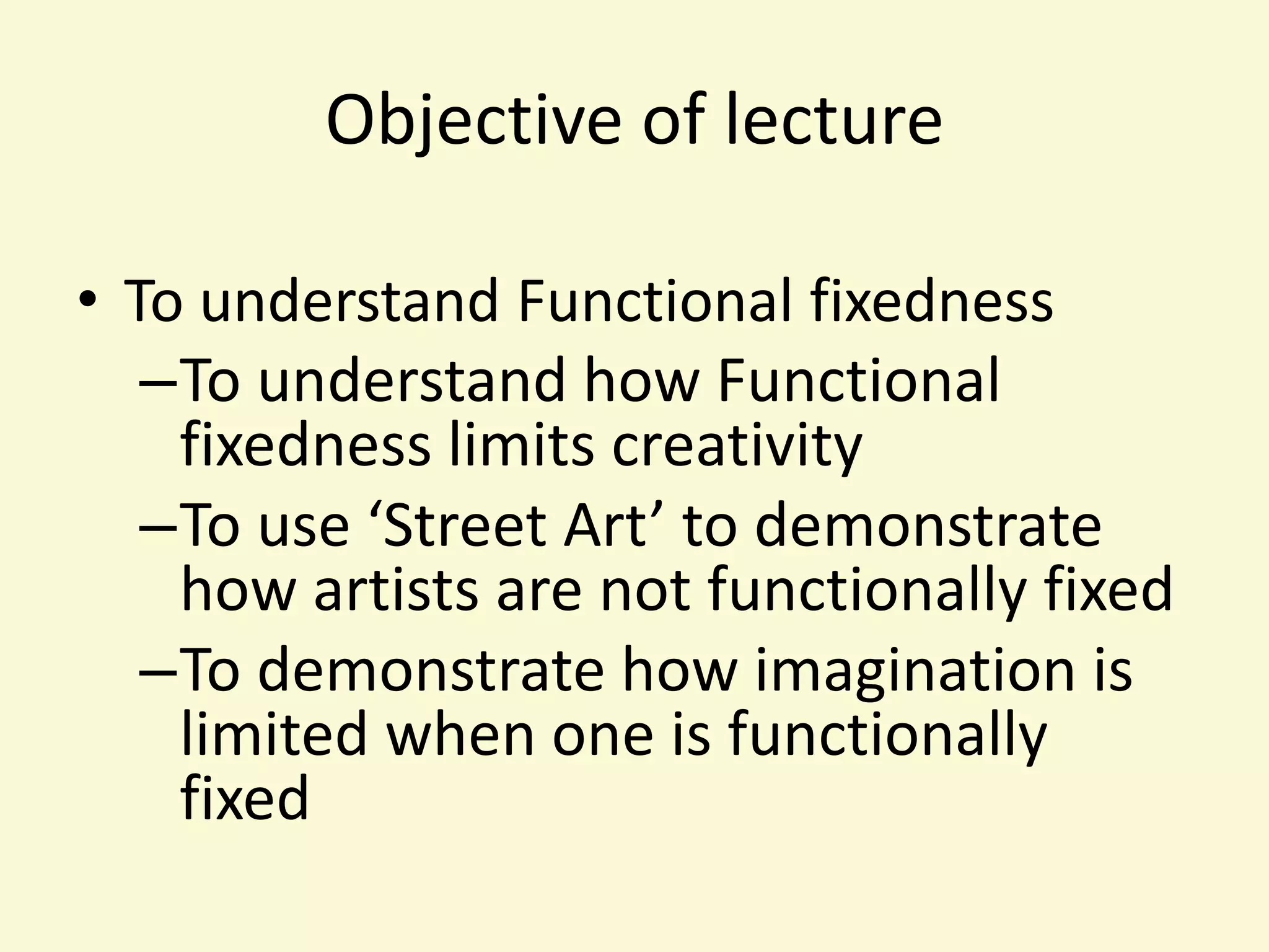 Introducing functional fixedness | PPTX