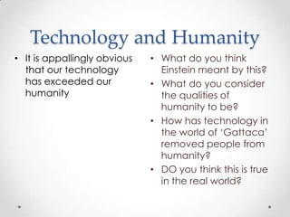 Introducing gattaca ideas and conflicts | PPTX