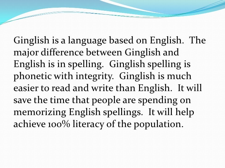 Introducing Ginglish