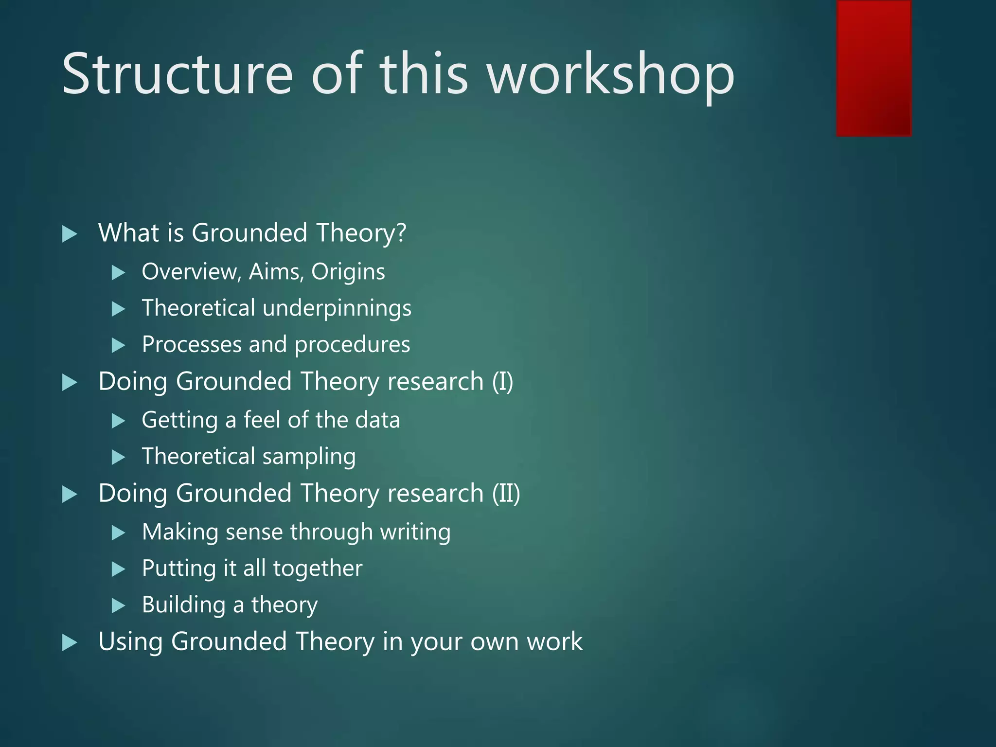 Introducing grounded theory | PPTX | Science