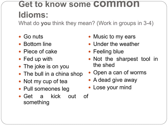 Introducing idioms | PPTX