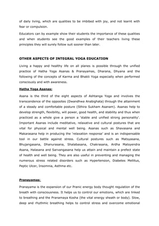 INTRODUCING INTEGRAL YOGA EDUCATION IN THE TEACHER EDUCATION CURRICULUM ...