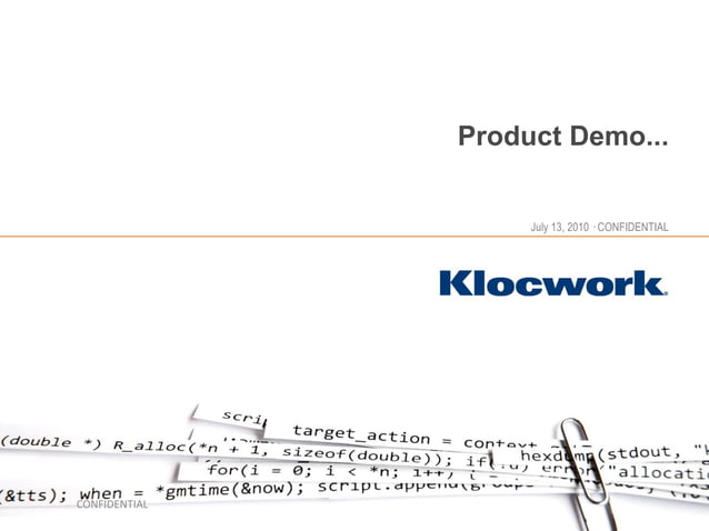Introducing: Klocwork Insight Pro | November 2009 | PPT