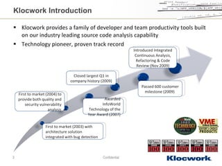 Introducing: Klocwork Insight Pro | November 2009 | PPT