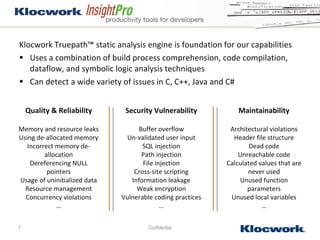 Introducing: Klocwork Insight Pro | November 2009 | PPT