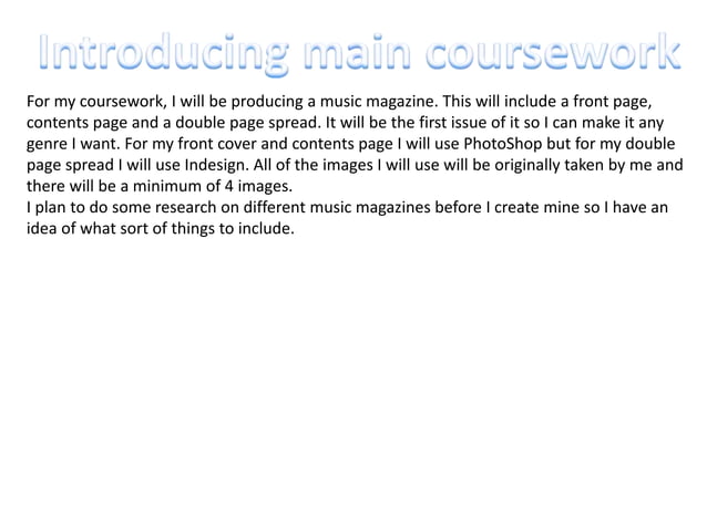 Introducing main coursework | PPT