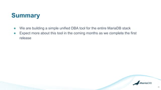 MariaDB Enterprise Tools introduction | PPT