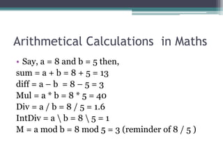 Introducing maths in qbasic | PPT