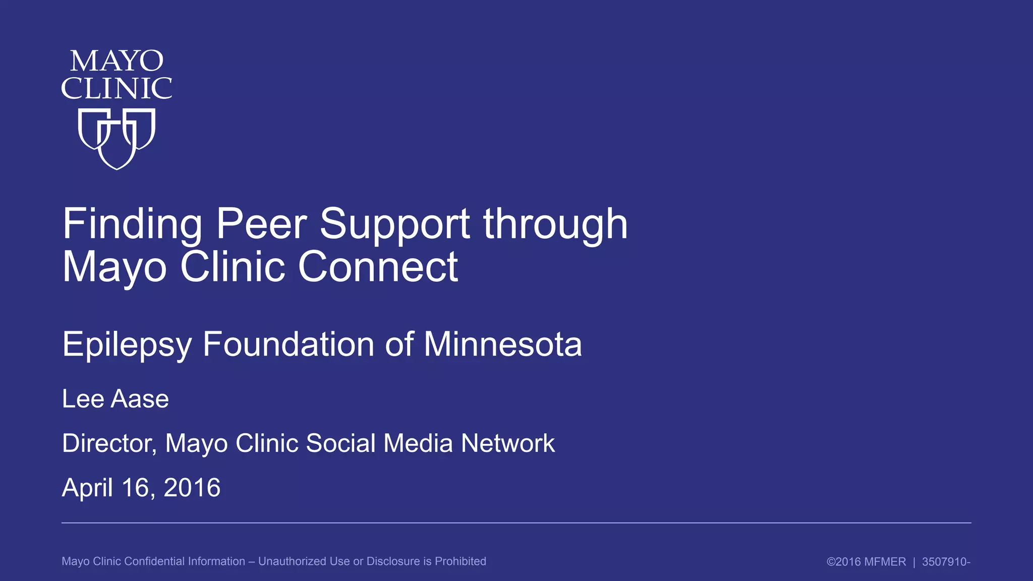 Finding Peer Support through Mayo Clinic Connect | PDF