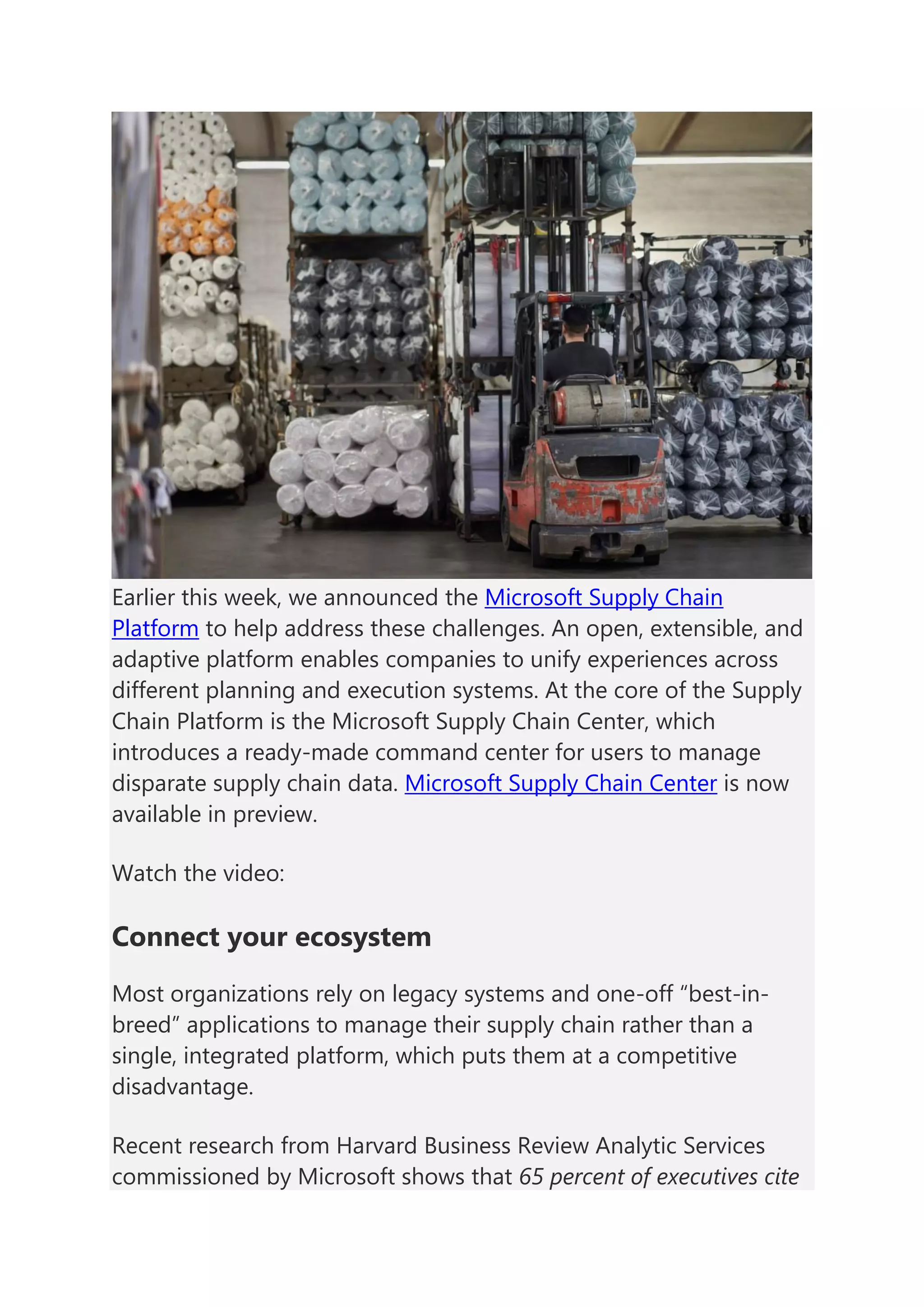 Introducing Microsoft Supply Chain Platform | PDF