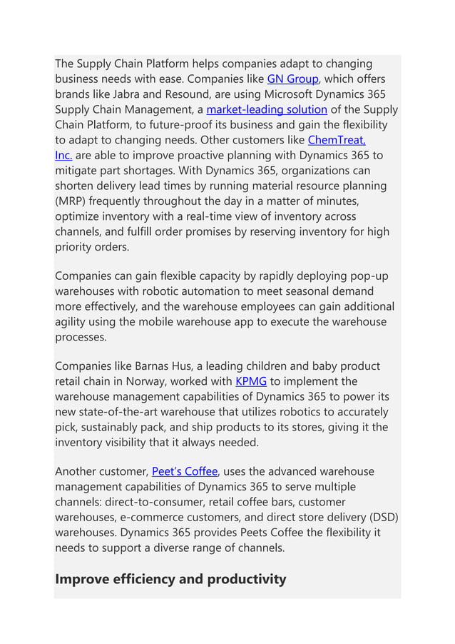 Introducing Microsoft Supply Chain Platform | PDF | Logistics | Business