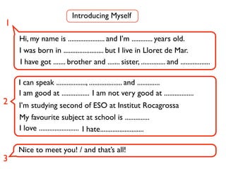 Introduce Yourself For Kids